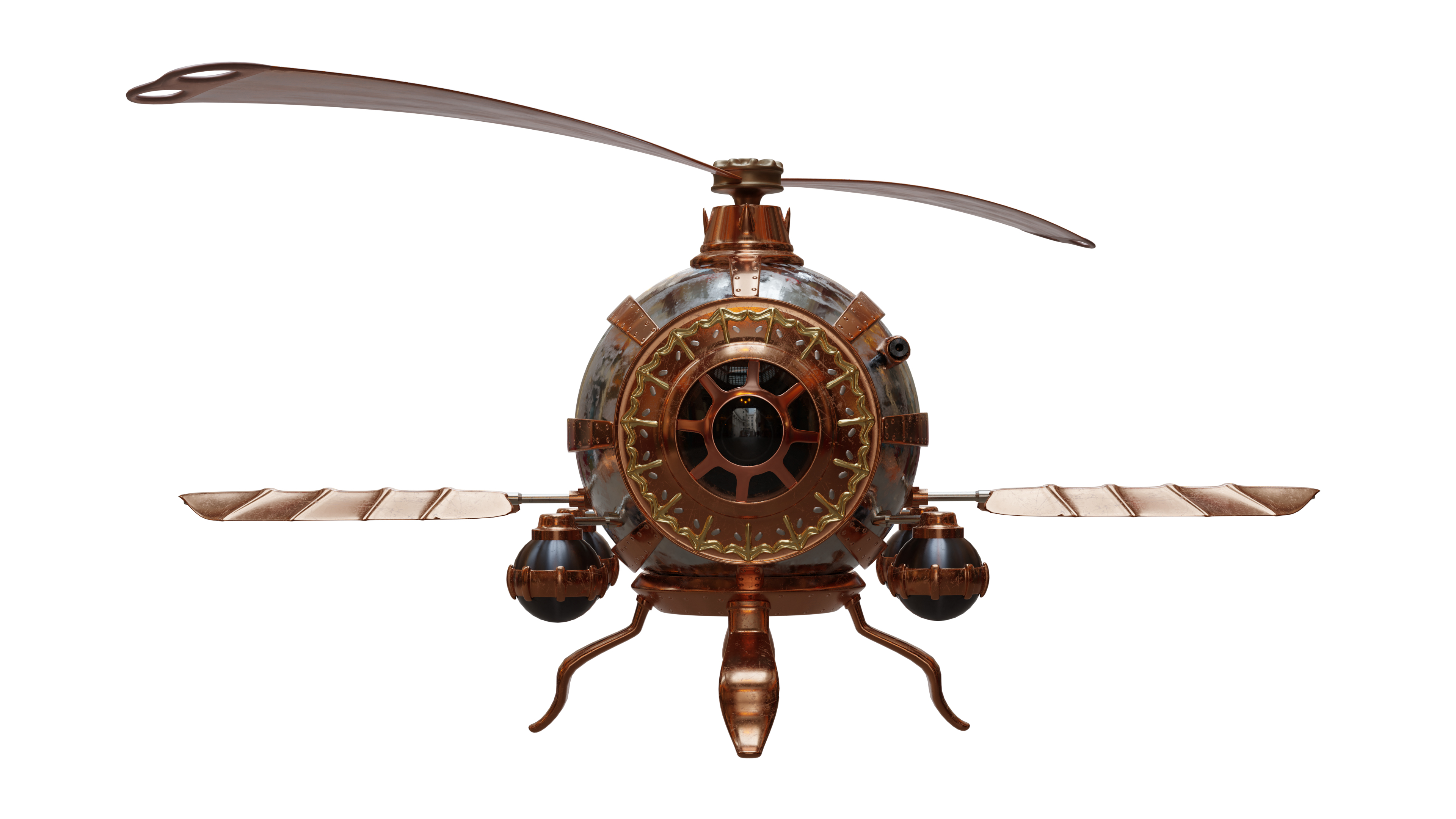 Steampunk helicopter 3D model - TurboSquid 1647212