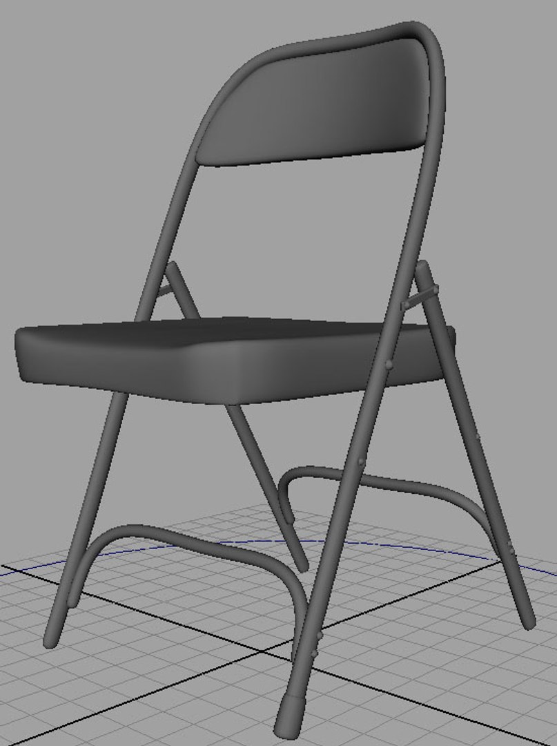 rigged folding chair 3d model