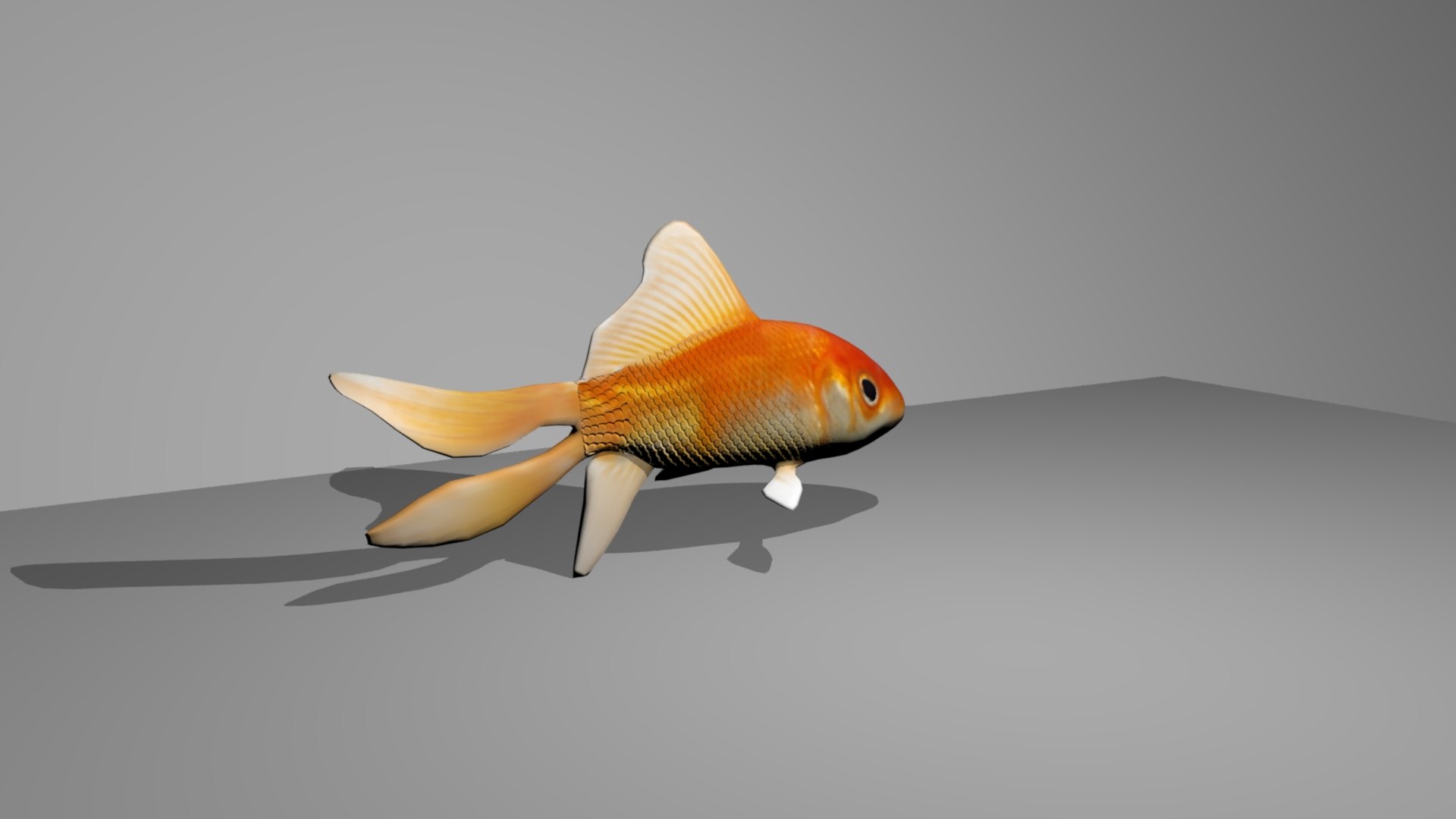3d model of goldfish fish