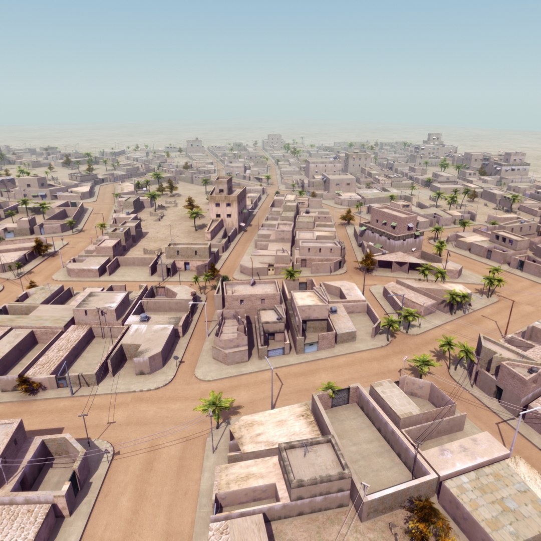3d Arab City Suburb Scene Model