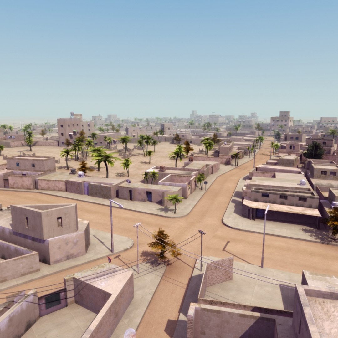 3d Arab City Suburb Scene Model