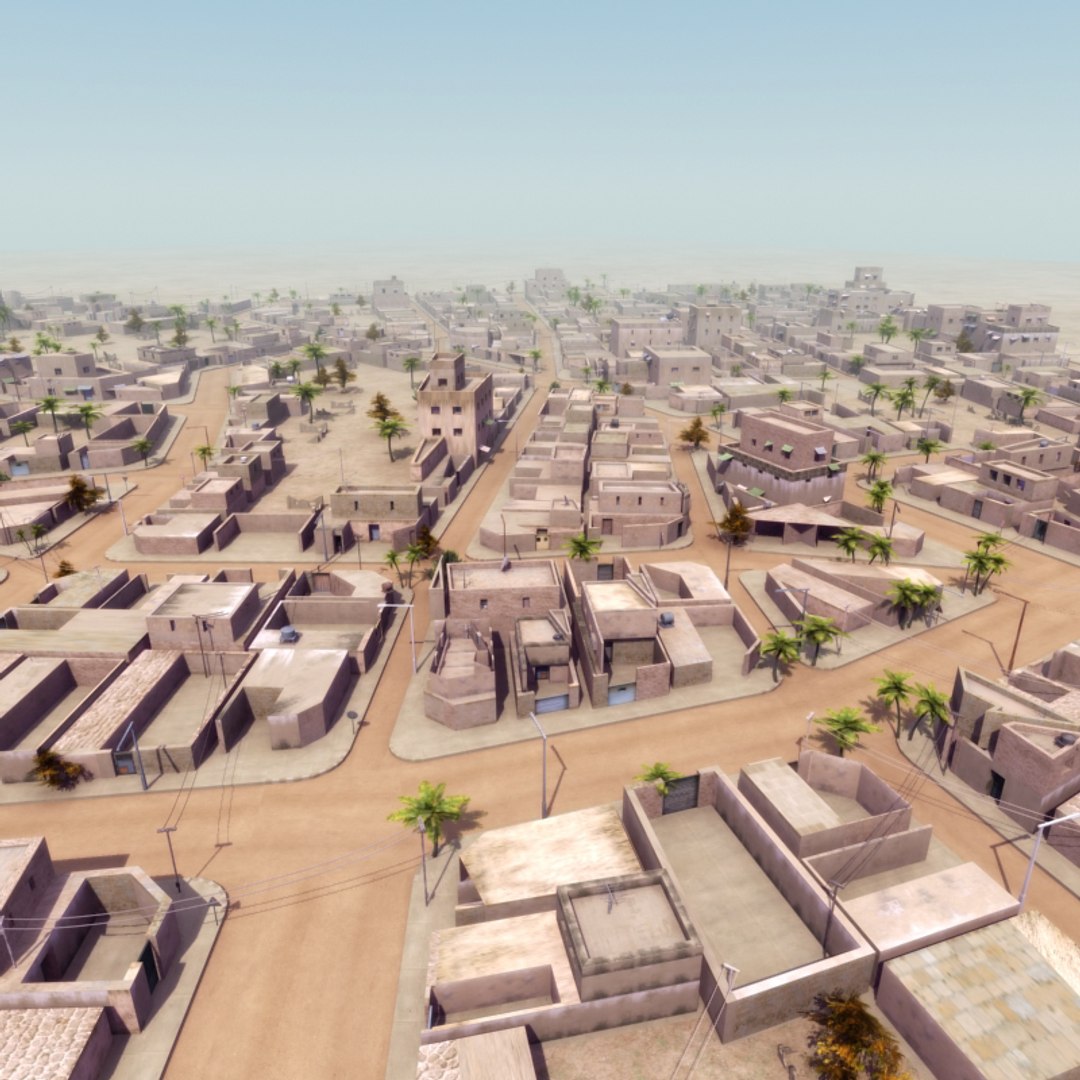 3d Arab City Suburb Scene Model