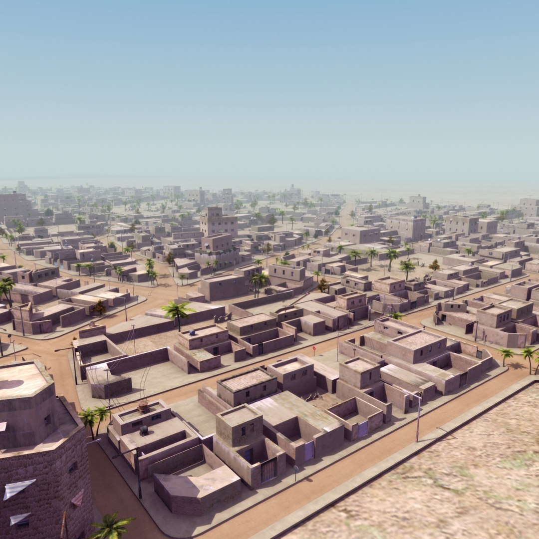 3d Arab City Suburb Scene Model