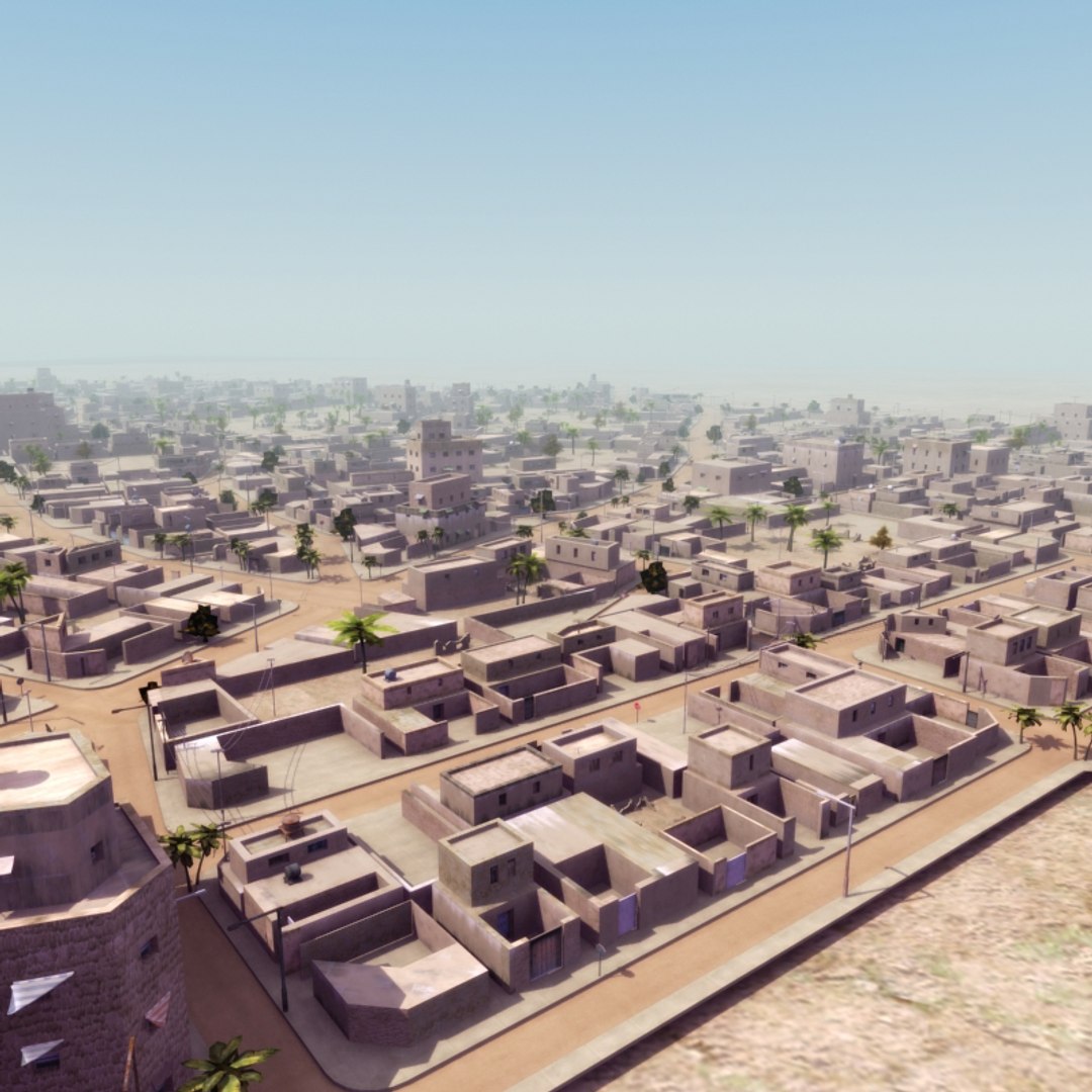 3d Arab City Suburb Scene Model