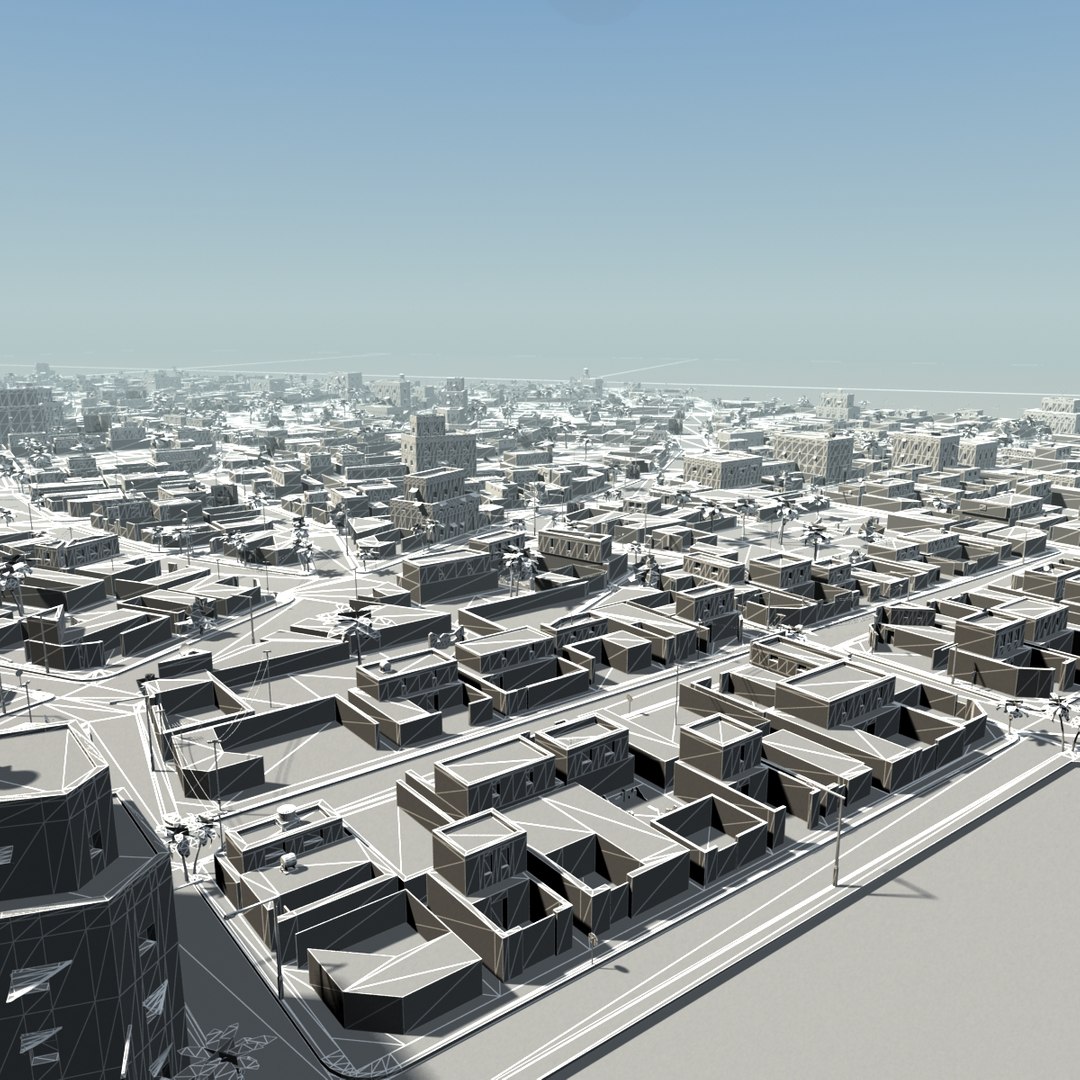3d Arab City Suburb Scene Model