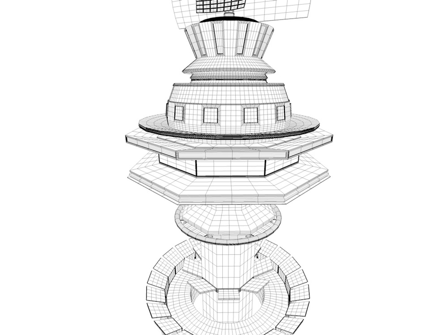 sentinel sci-fi military guard tower 3d 3ds