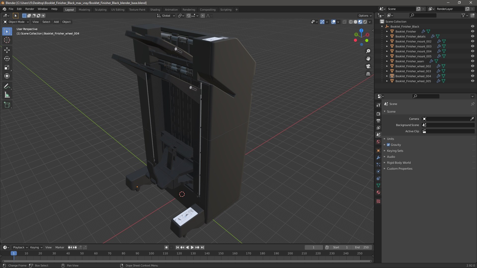 3D Booklet Finisher Black - TurboSquid 2252244