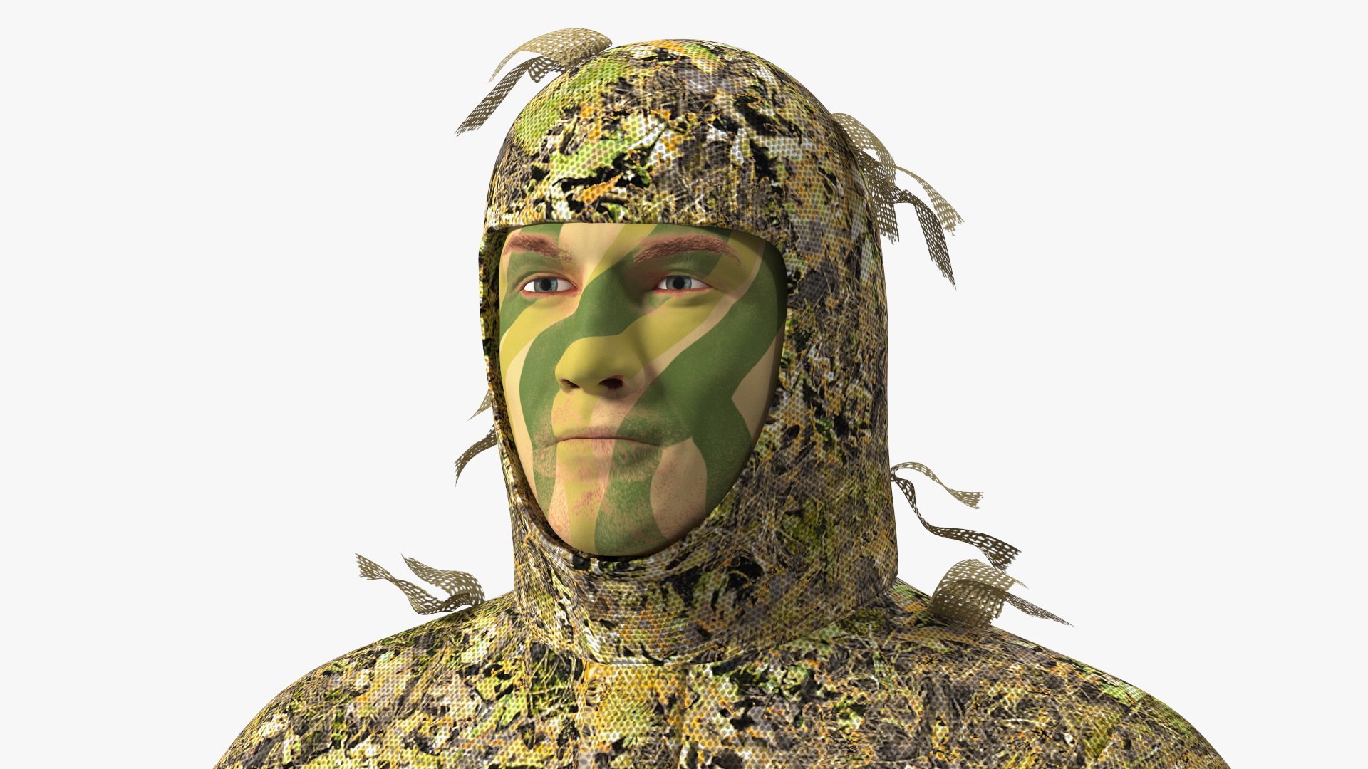 3D Sniper in Ghillie Suit Rigged for Modo model - TurboSquid 2000817