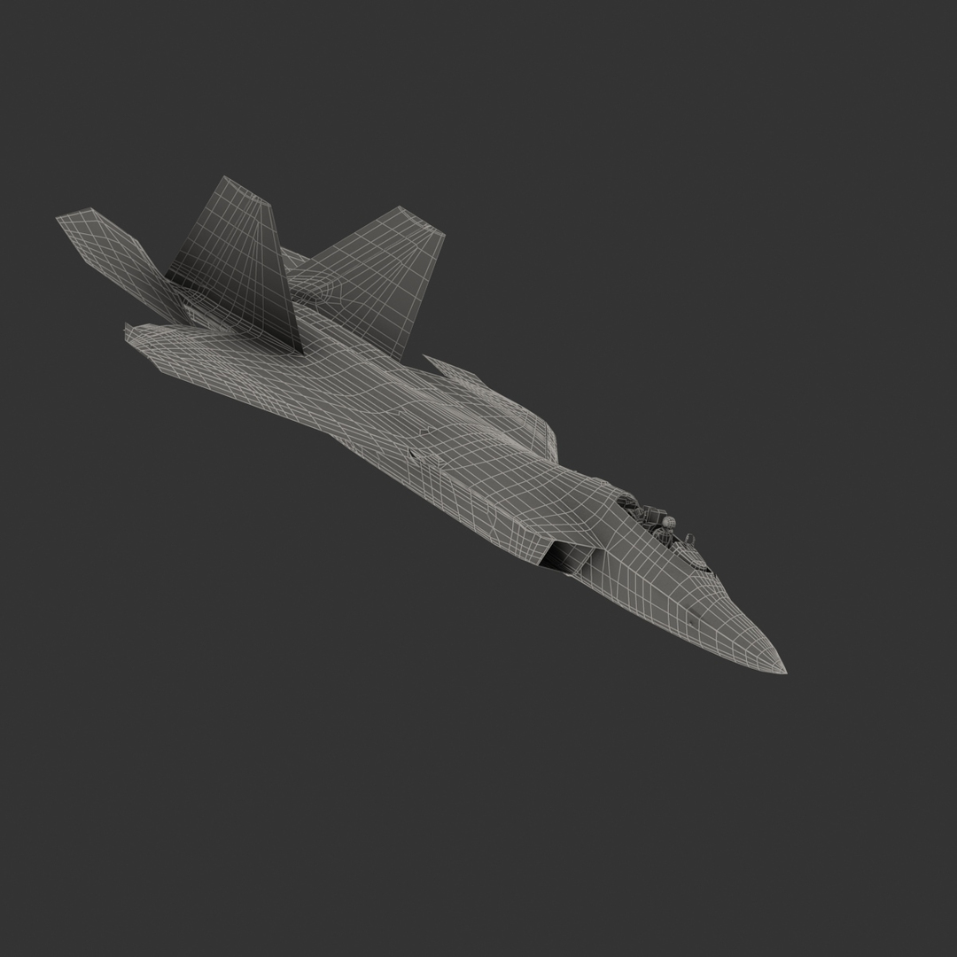 3d model of f-22a fighter