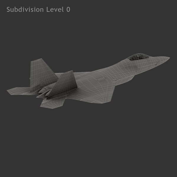 3d model of f-22a fighter