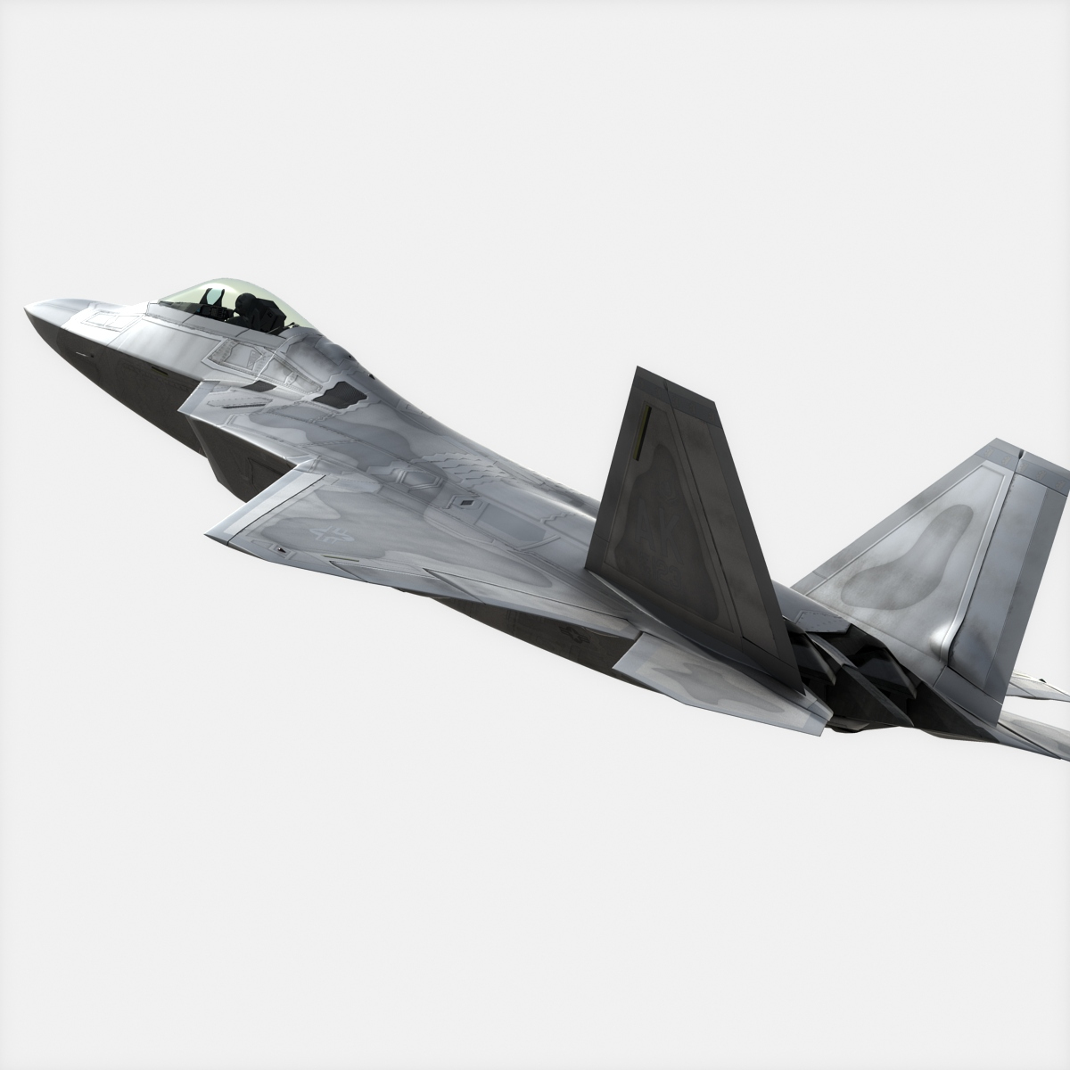 3d model of f-22a fighter
