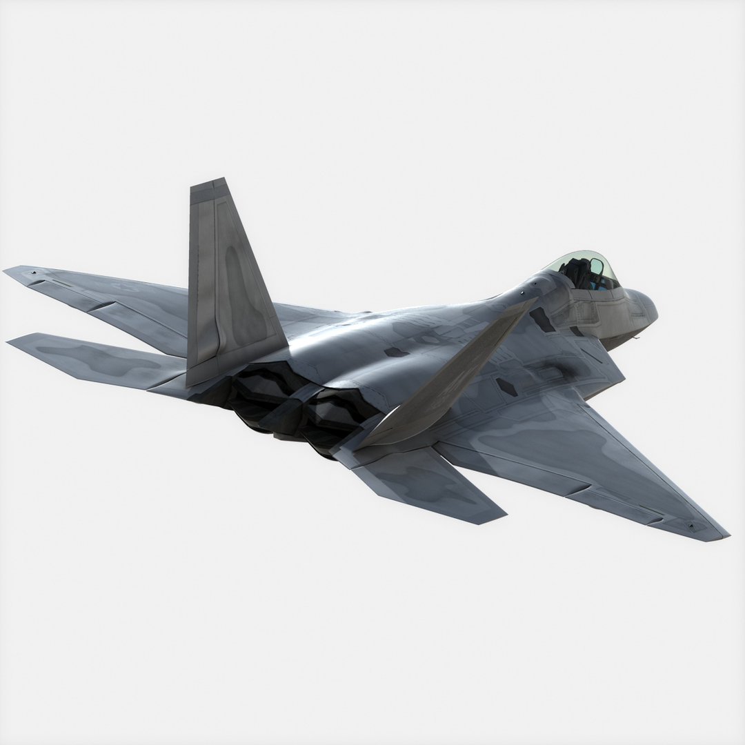 3d model of f-22a fighter