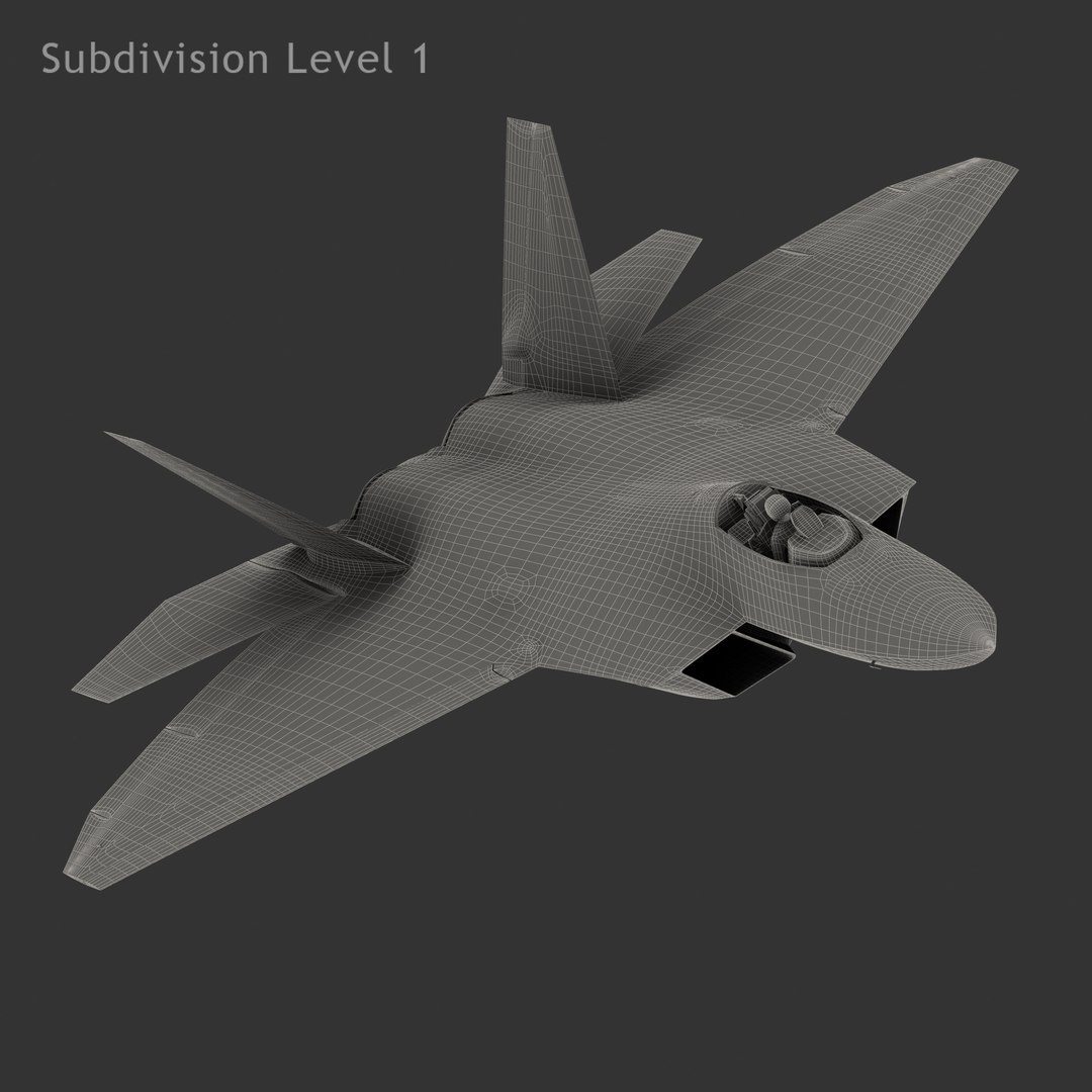 3d model of f-22a fighter
