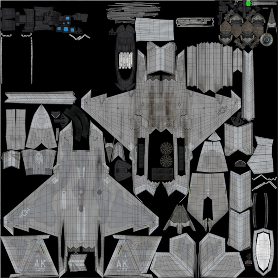 3d model of f-22a fighter