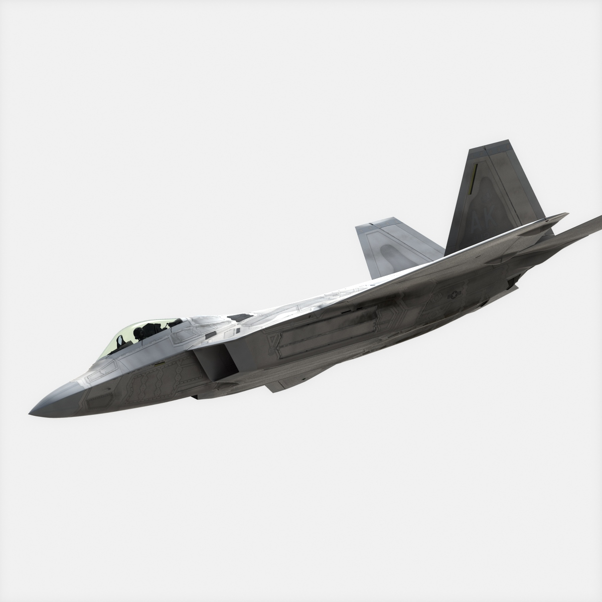 3d model of f-22a fighter
