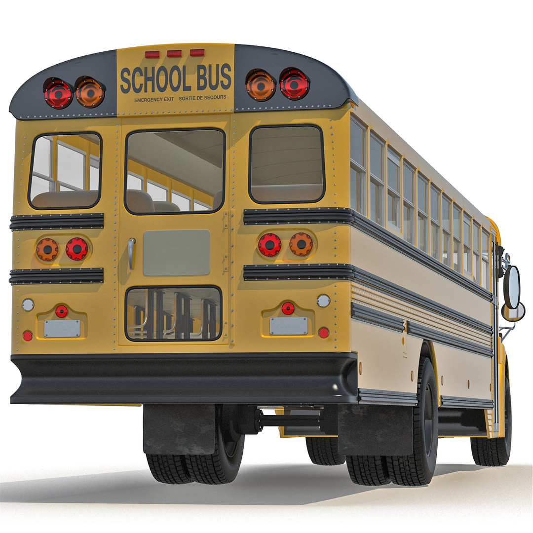 3d school buses modeled bus model