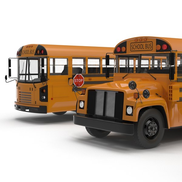3d school buses modeled bus model