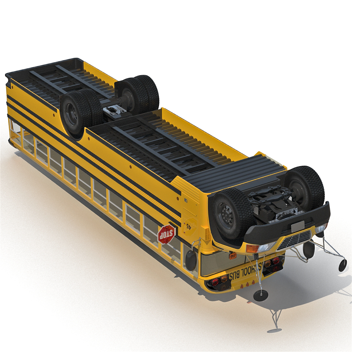 3d school buses modeled bus model