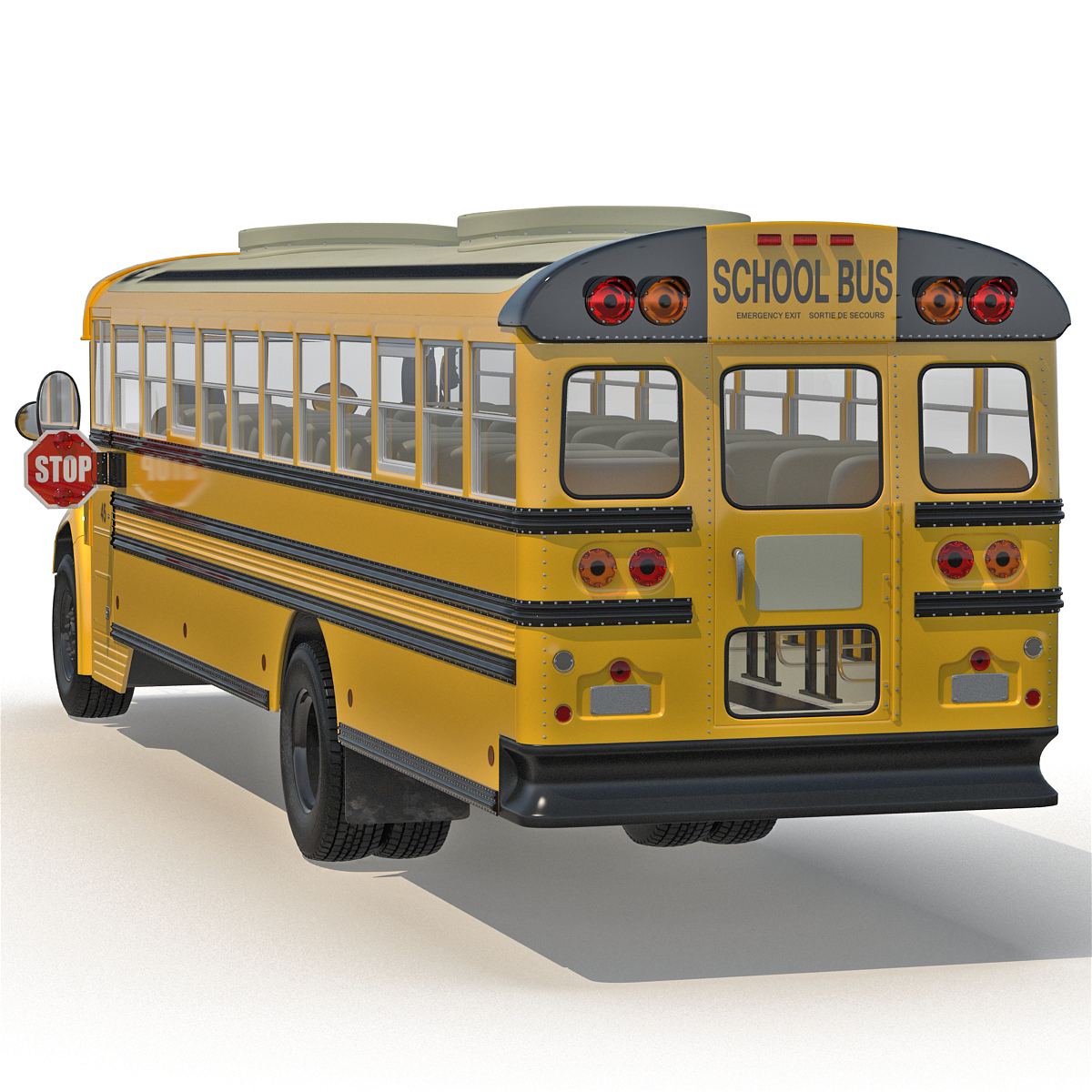 3d school buses modeled bus model