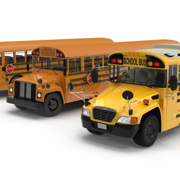 3d school buses modeled bus model