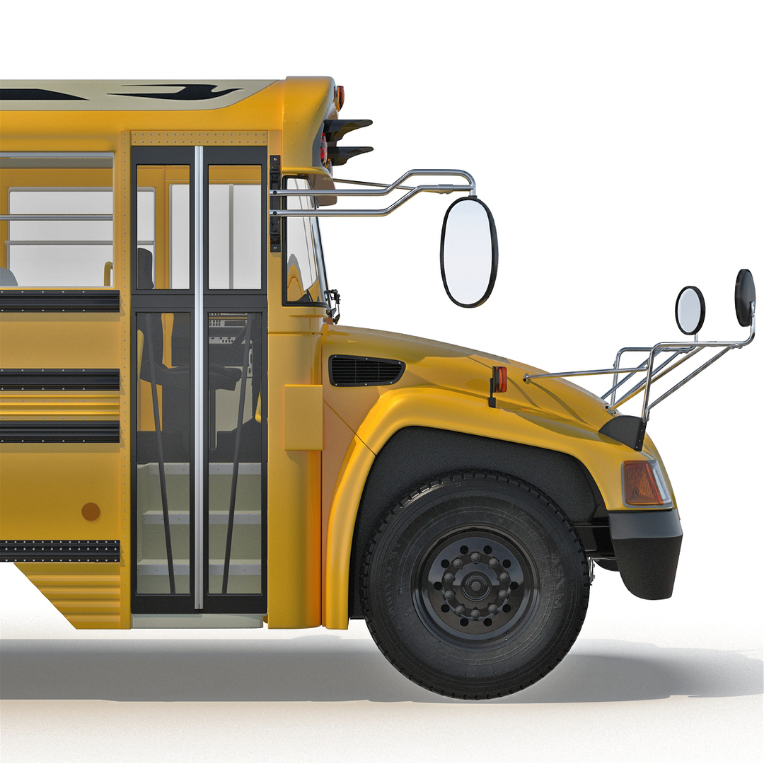 3d school buses modeled bus model