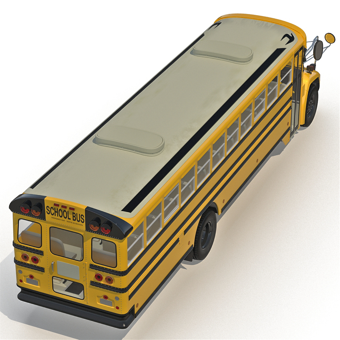 3d school buses modeled bus model