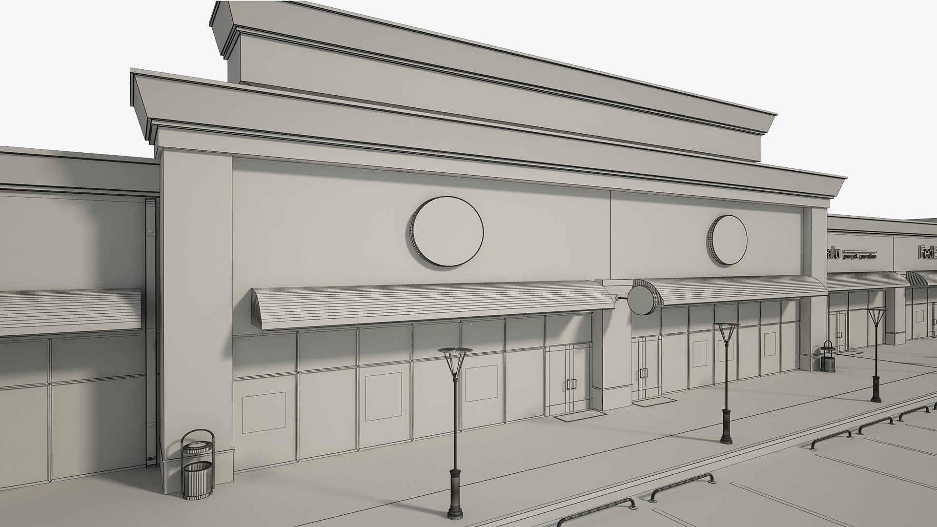 3D Retail Store Building - No Textures - TurboSquid 1971429