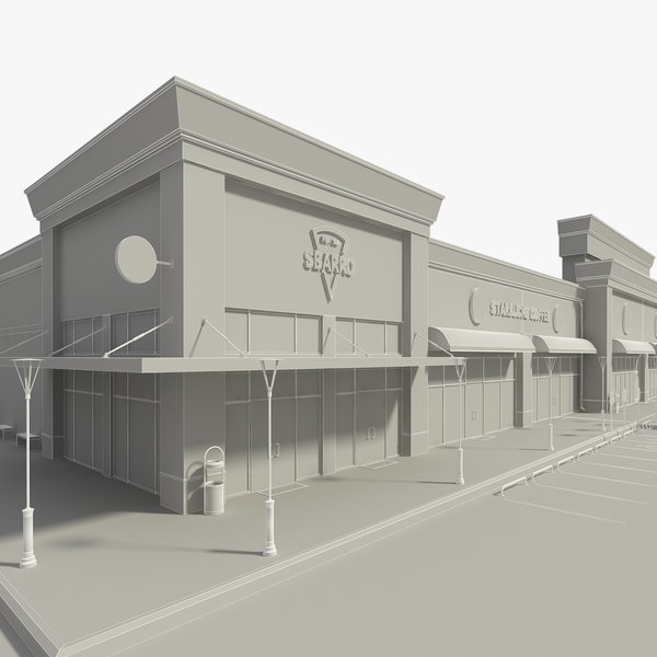 3D Retail Store Building - No Textures - TurboSquid 1971429