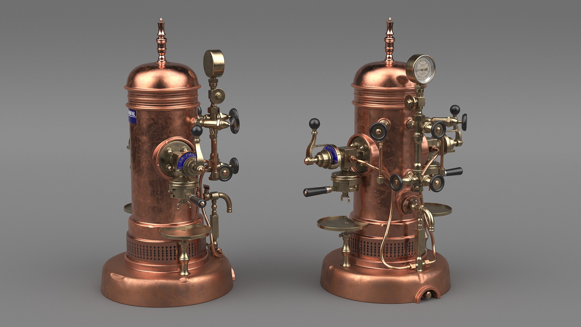 3D La Pavoni Vintage Copper Espresso Machine - TurboSquid 2280752