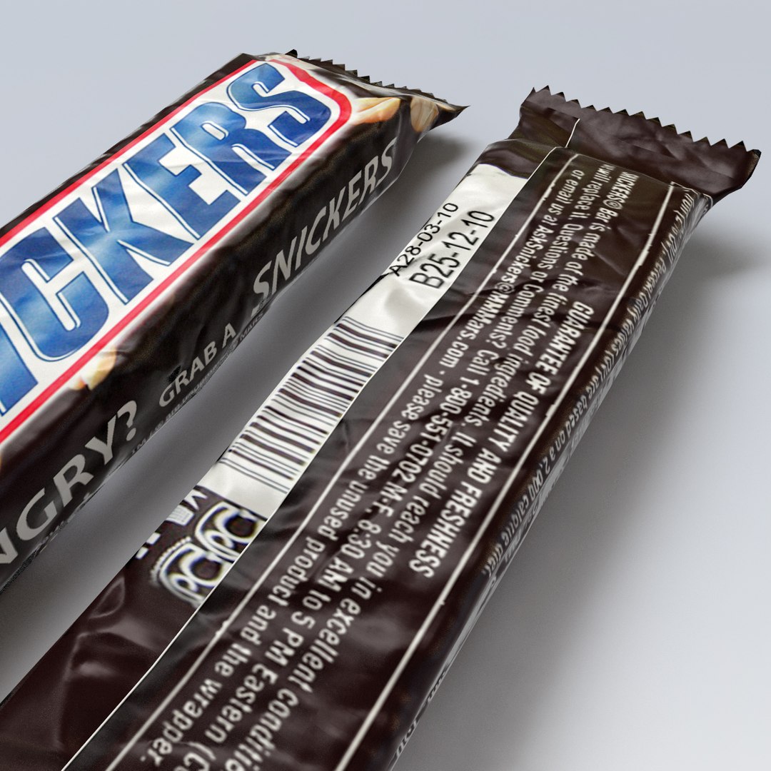 chocolate snickers 3d max