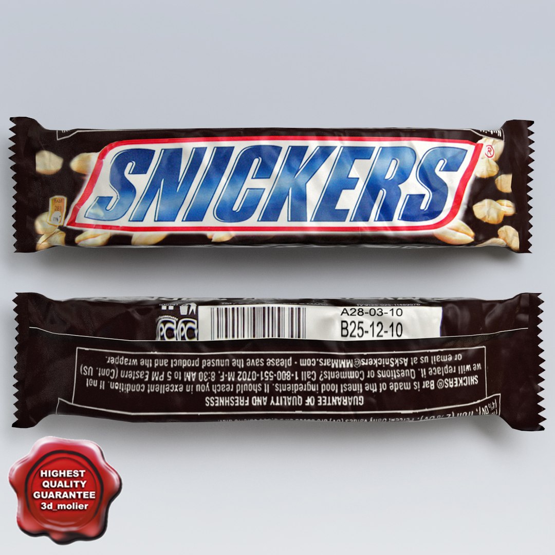 chocolate snickers 3d max