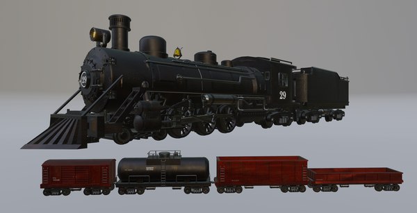 Steam Train 3D - TurboSquid 2013067
