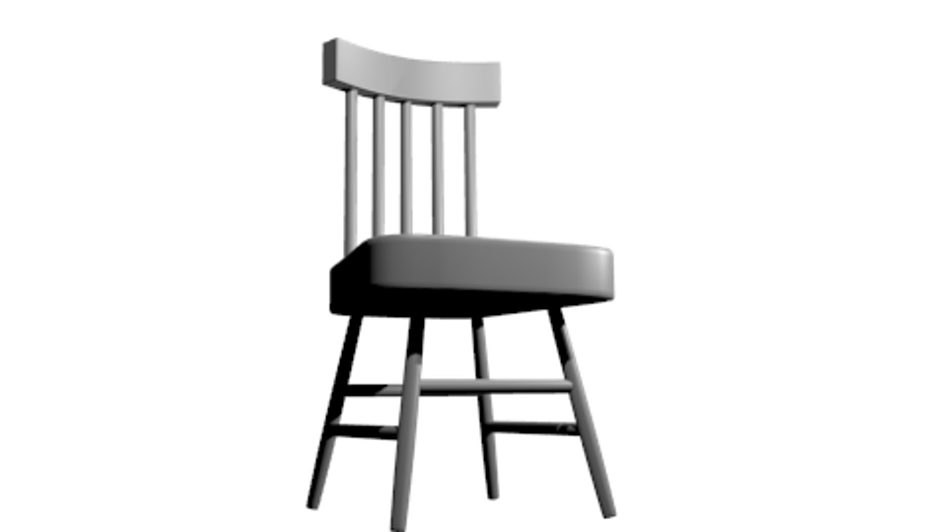 3d basic wood chair model