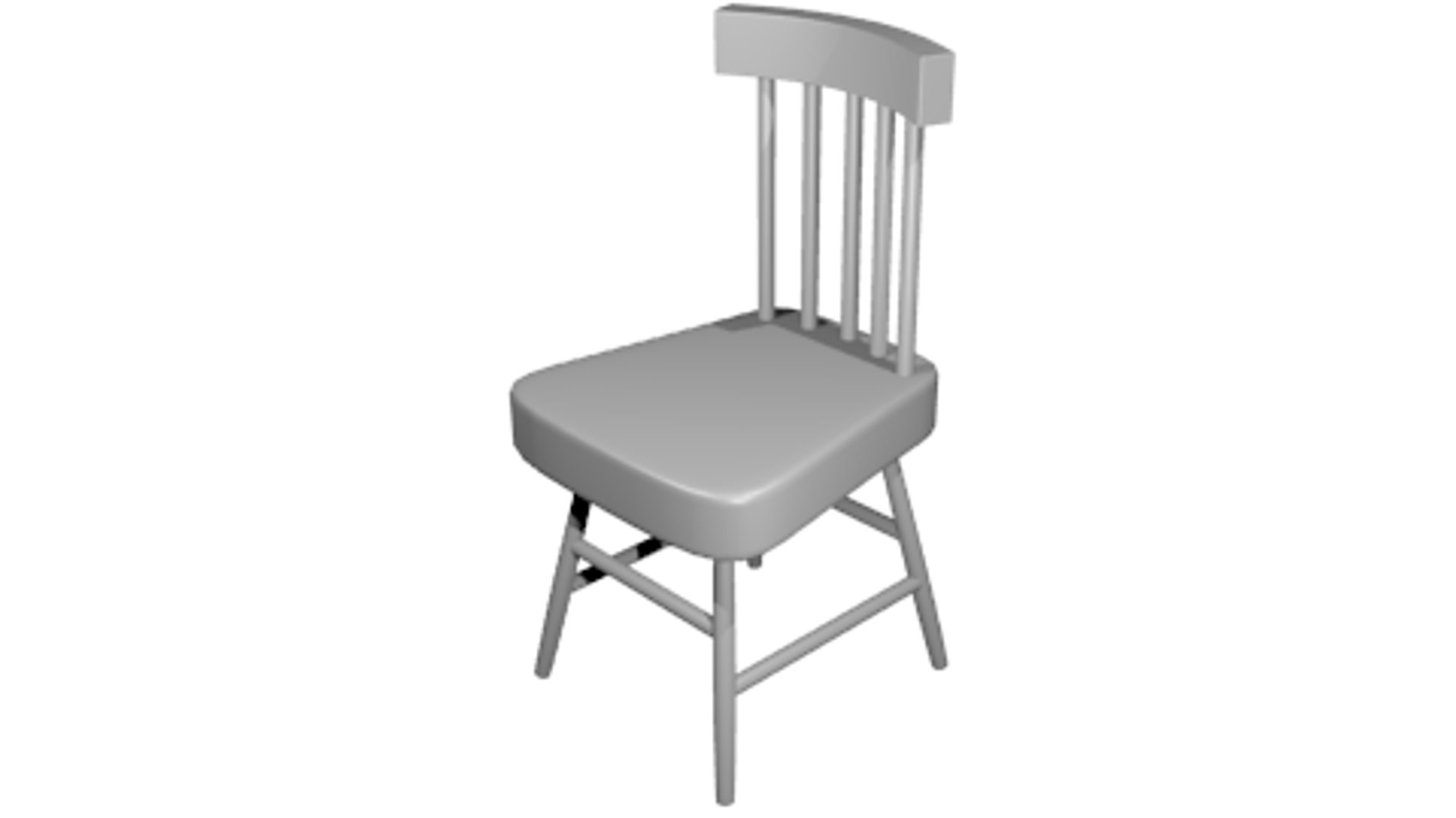 3d basic wood chair model