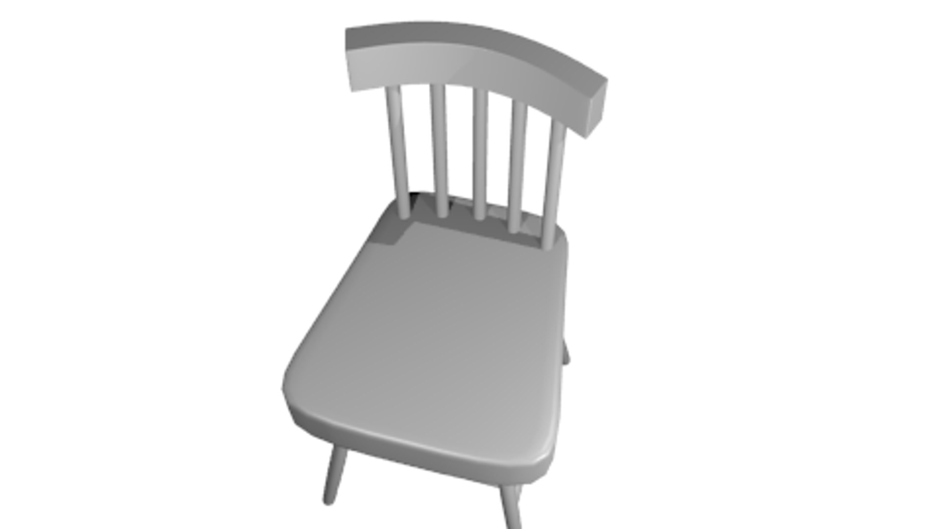 3d basic wood chair model