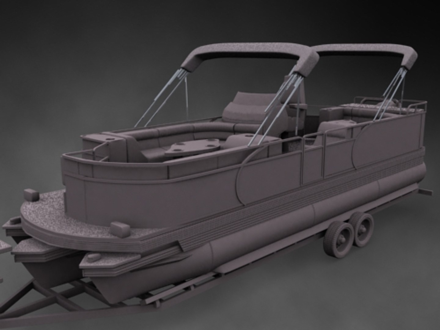 3d Model Pontoon Boat Water