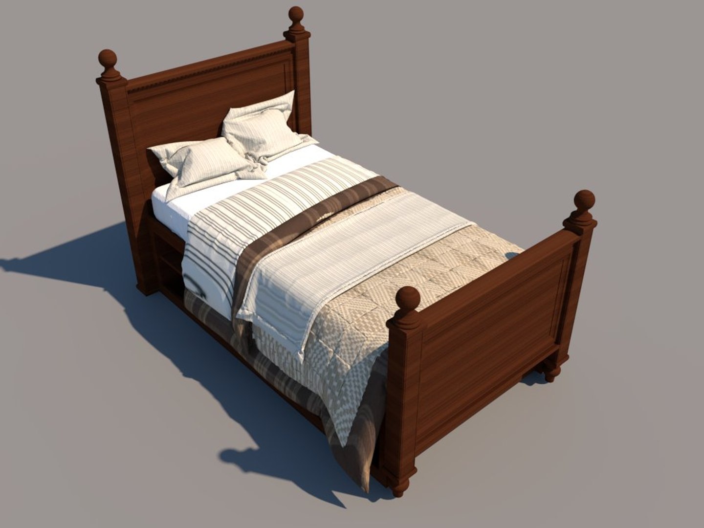 Single Bed Model - TurboSquid 1559673