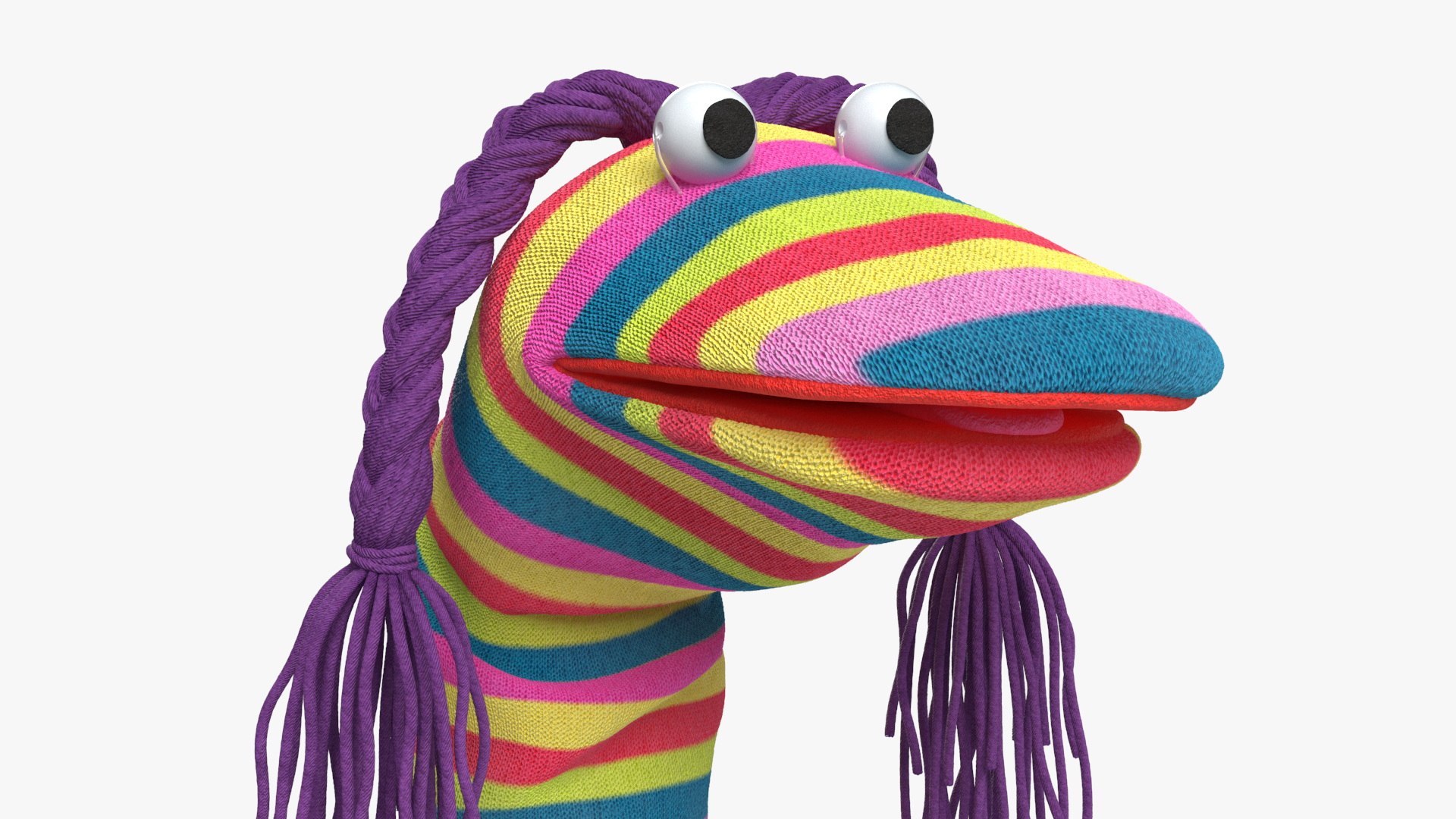 Striped Sock Puppet With Googly Eyes Girl 3D - TurboSquid 2276772