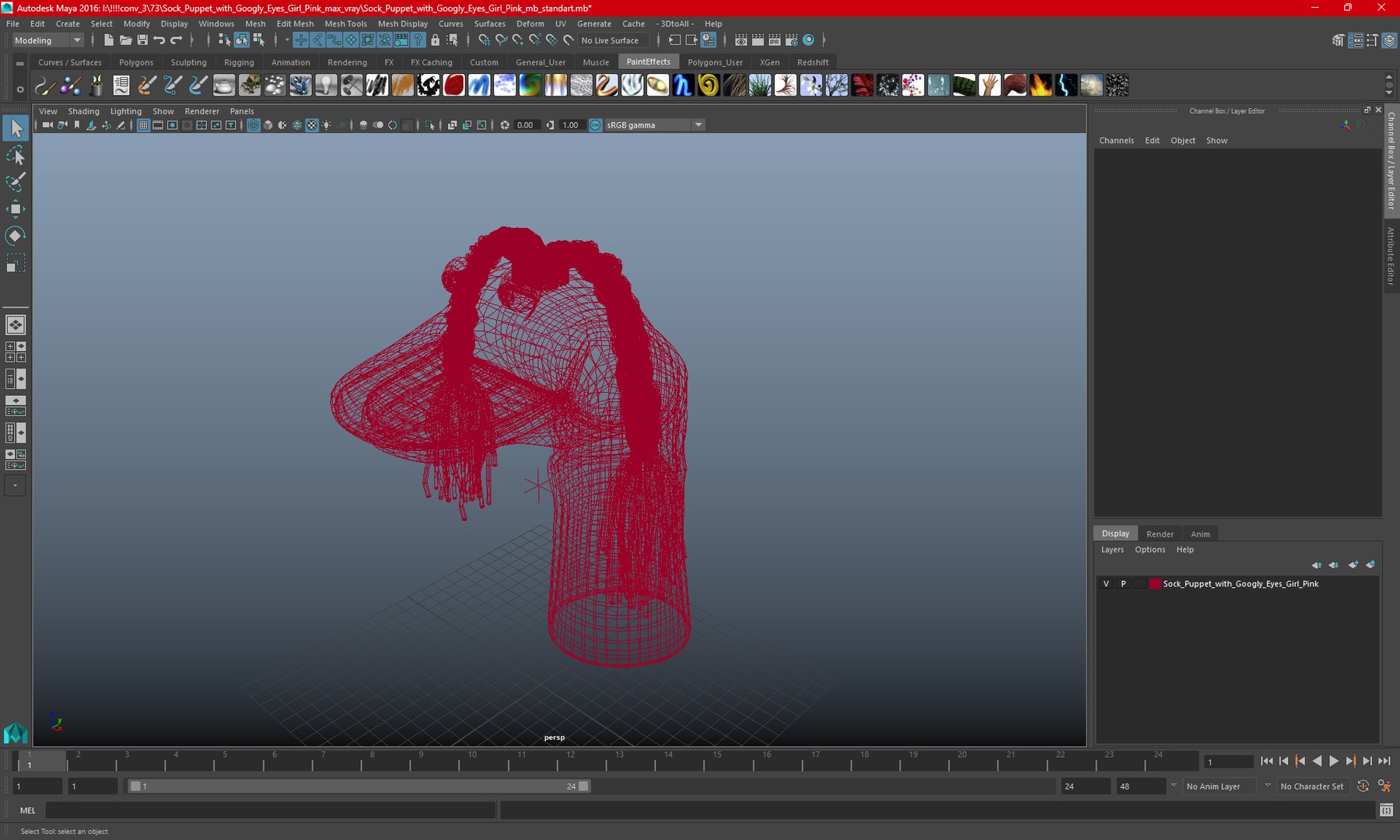 Striped Sock Puppet With Googly Eyes Girl 3D - TurboSquid 2276772