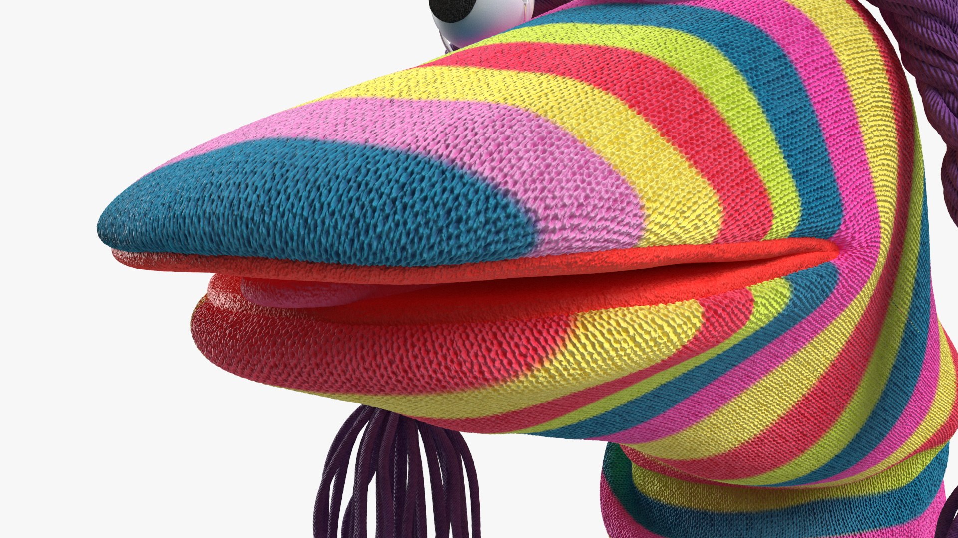 Striped Sock Puppet With Googly Eyes Girl 3D - TurboSquid 2276772