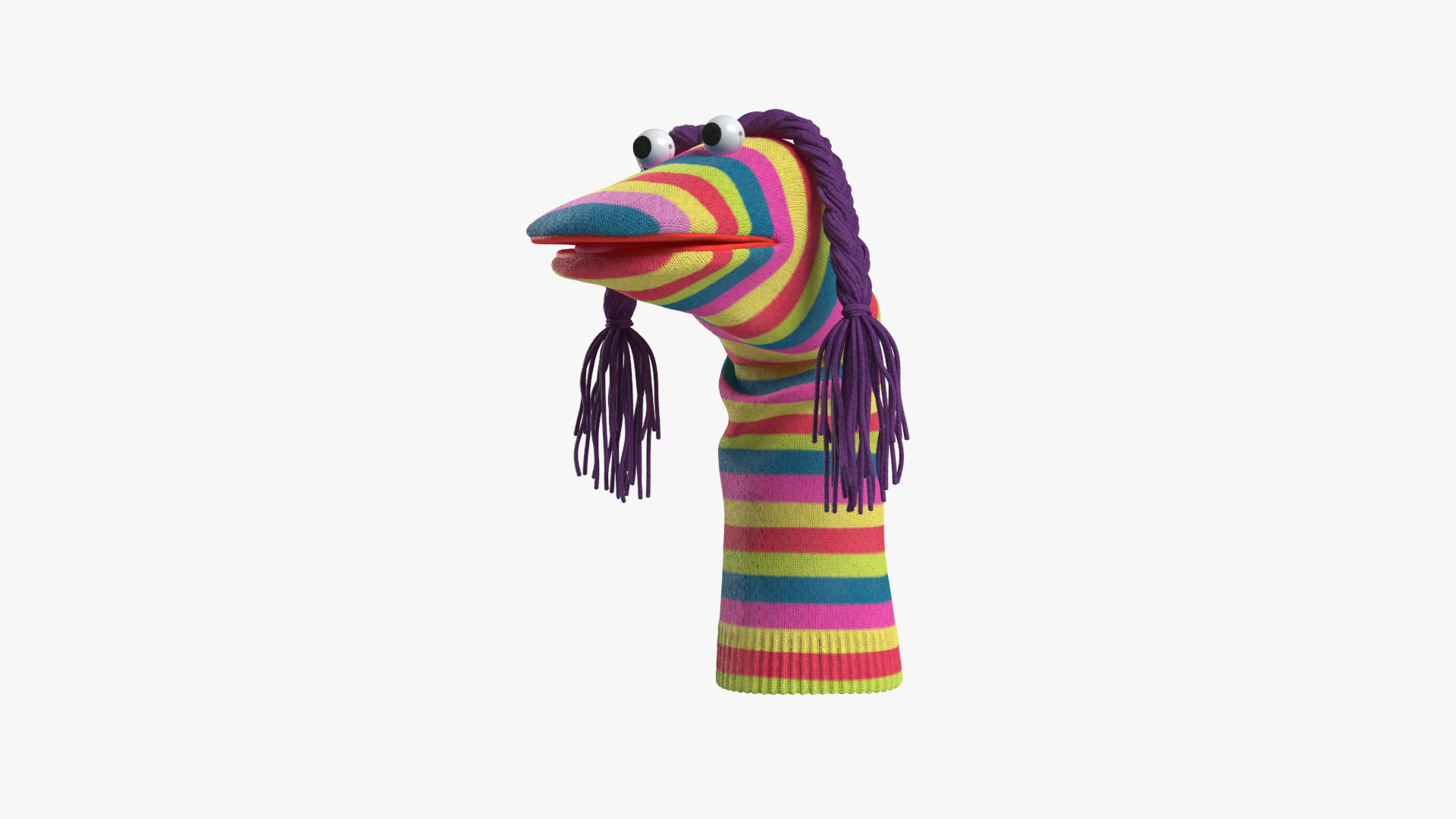Striped Sock Puppet With Googly Eyes Girl 3D - TurboSquid 2276772