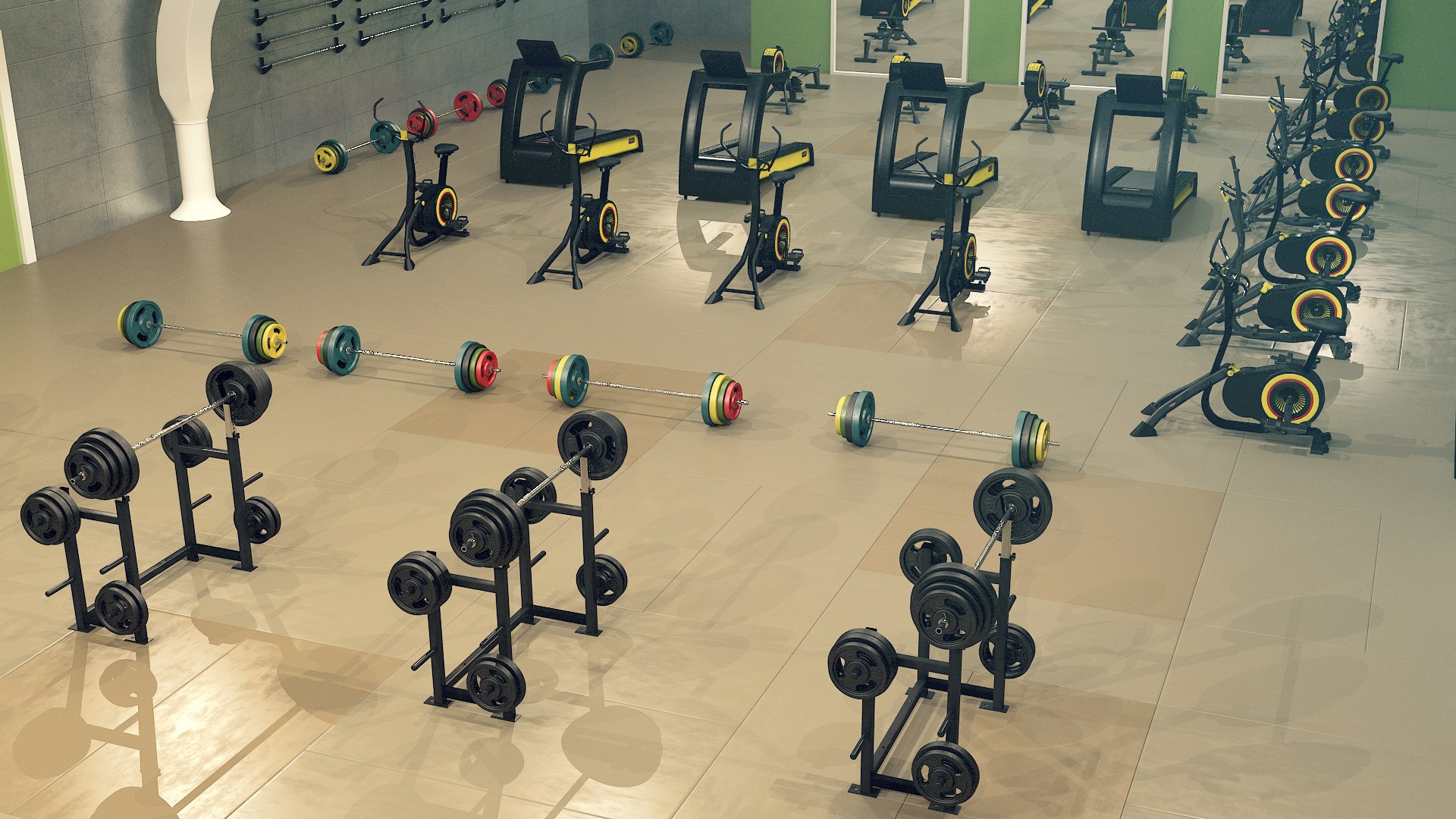 3D fitness gym - TurboSquid 1466346