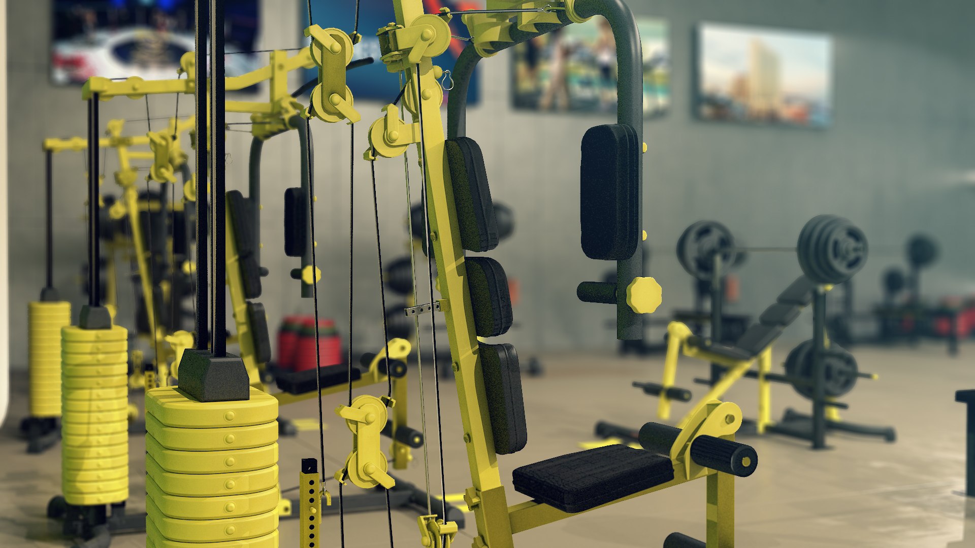 3D fitness gym - TurboSquid 1466346