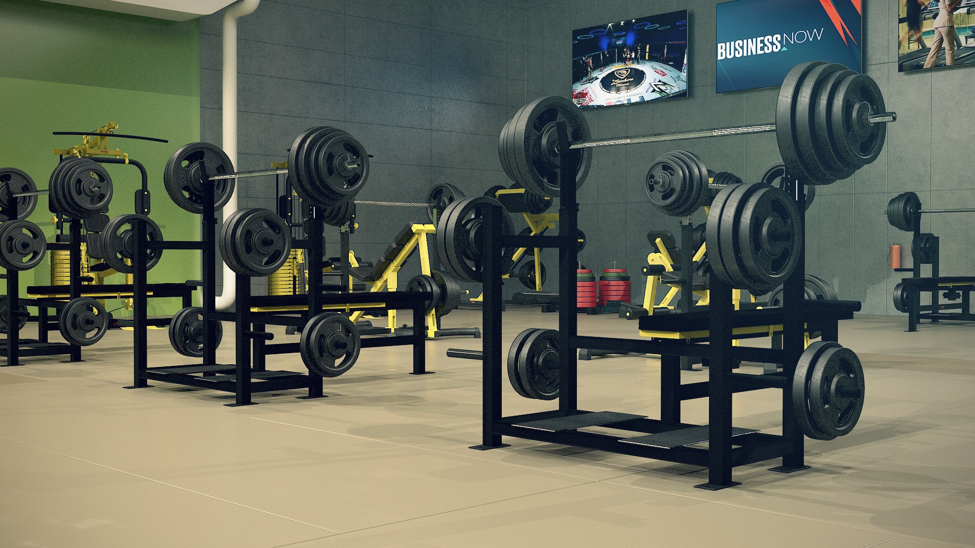 3D fitness gym - TurboSquid 1466346