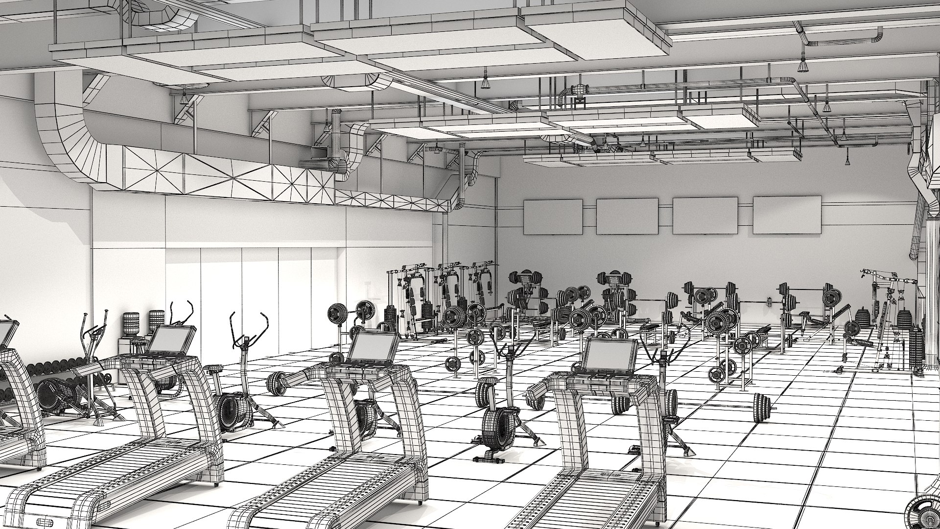 3D fitness gym - TurboSquid 1466346