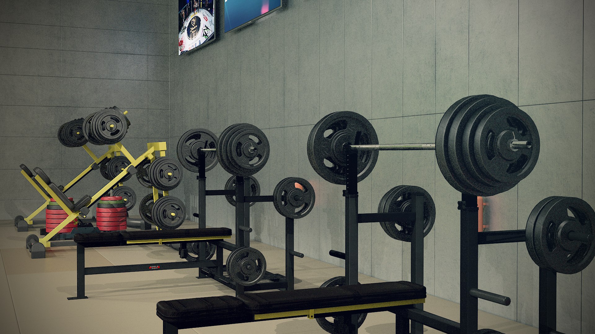 3D fitness gym - TurboSquid 1466346