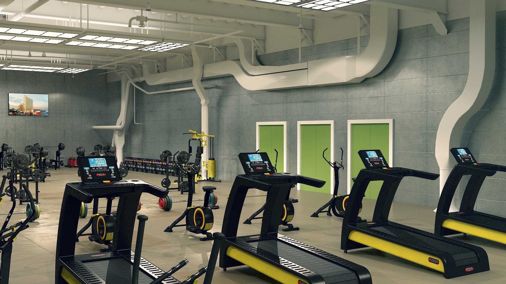 3D fitness gym - TurboSquid 1466346