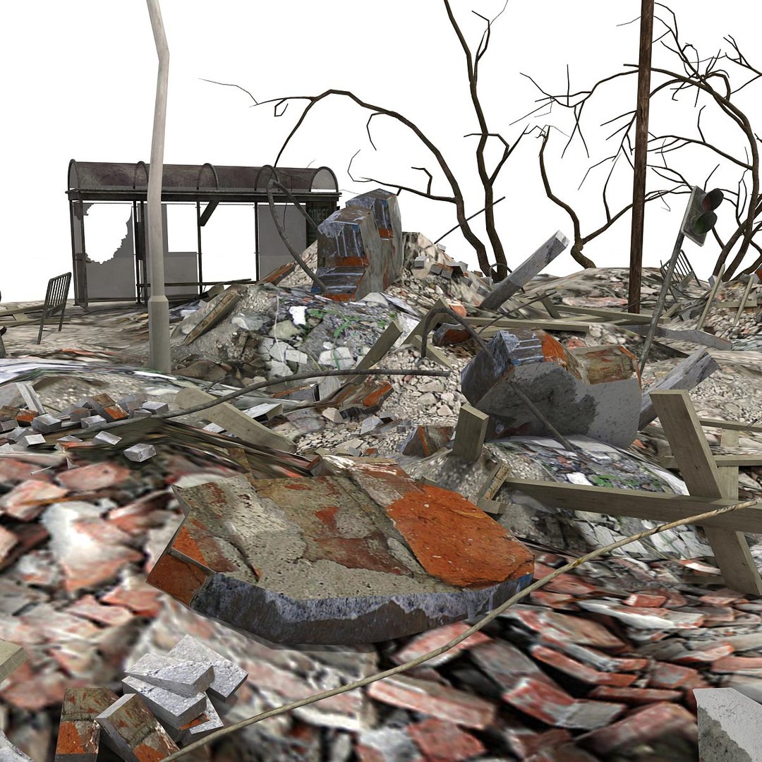 3d Model Heap Debris Rubble City Scene