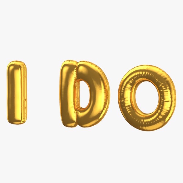 Foil Balloon Words I do Gold 3D - TurboSquid 1740070