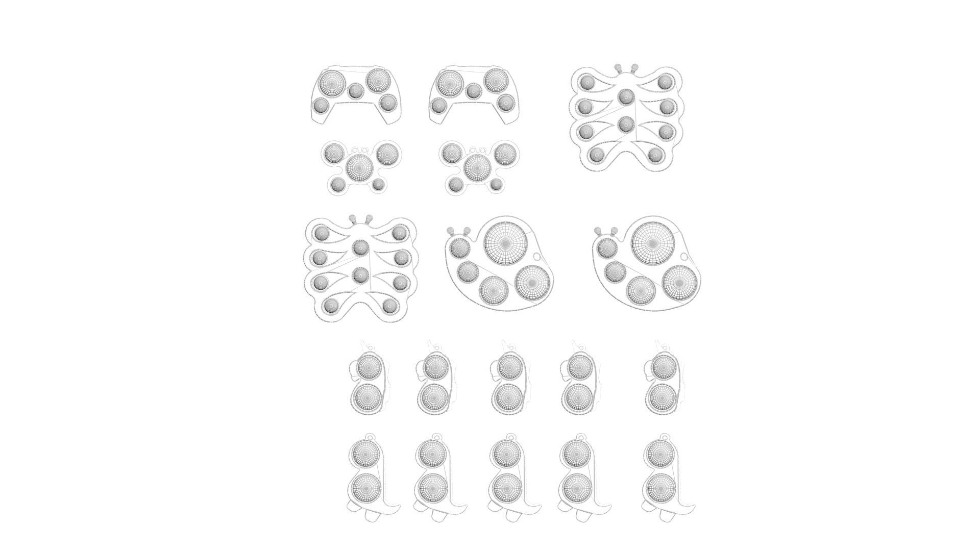 Simple Dimples Set 3D model - TurboSquid 1767493